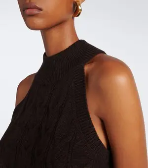 LISA YANG Serafine Cable-knit Cashmere Top - Brown