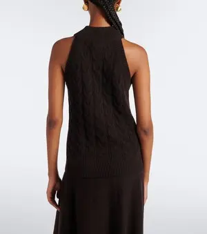 LISA YANG Serafine Cable-knit Cashmere Top - Brown