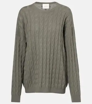 LISA YANG Cable-knit Cashmere Crewneck Sweater