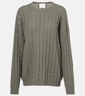 LISA YANG Cable-knit Cashmere Crewneck Sweater
