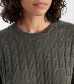 LISA YANG Cable-knit Cashmere Crewneck Sweater
