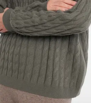 LISA YANG Cable-knit Cashmere Crewneck Sweater