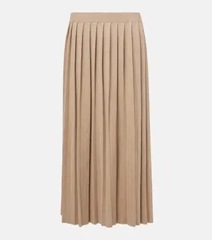 LISA YANG Minda Cotton And Cashmere Midi Skirt - Brown