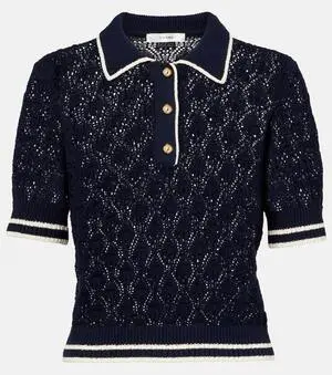 FRAME Rookie Knitted Polo Shirt - Blue
