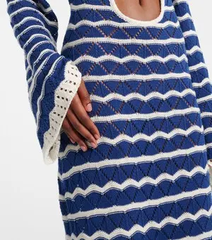 BANANHOT Rey Knitted Cotton-blend Maxi Dress - Blue