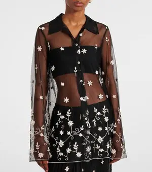 TOTEME Embroidered Semi-sheer Shirt