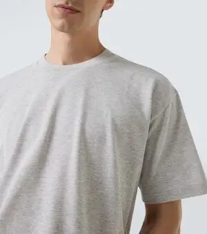 Saint Laurent Cassandre Cotton-blend T-shirt - Grey