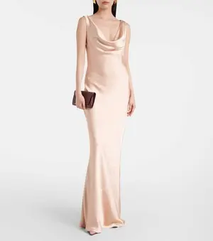 Norma Kamali Draped Satin Gown