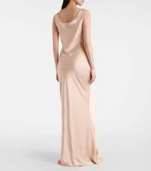 Norma Kamali Draped Satin Gown