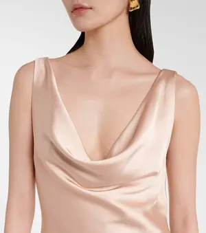Norma Kamali Draped Satin Gown