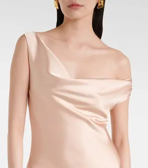 Norma Kamali Draped Satin Gown