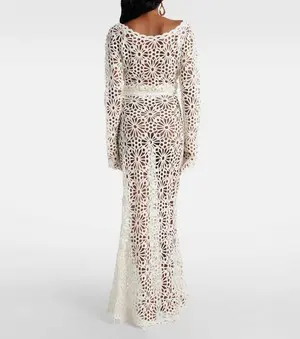 Norma Kamali Obie Floral Lace Maxi Skirt