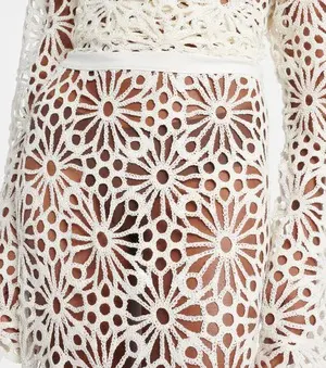 Norma Kamali Obie Floral Lace Maxi Skirt
