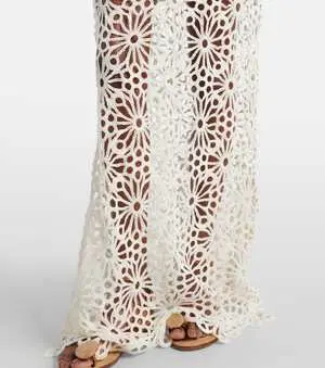 Norma Kamali Obie Floral Lace Maxi Skirt