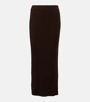 Jardin Des Orangers Ribbed-knit Cashmere Maxi Skirt - Brown