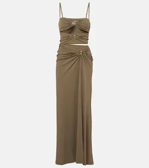 Christopher Esber Orbit Ruched Maxi Dress - Green