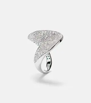 KAMYEN 18kt White Gold Diamond And Emerald Ring