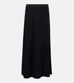 LISA YANG Torie High-Rise Cashmere Maxi Skirt Black