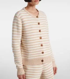 The Upside Isabeli Striped Organic Cotton Cardigan