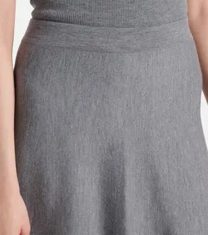 Jardin Des Orangers Wool High-rise Midi Skirt - Grey
