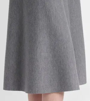 Jardin Des Orangers Wool High-rise Midi Skirt - Grey