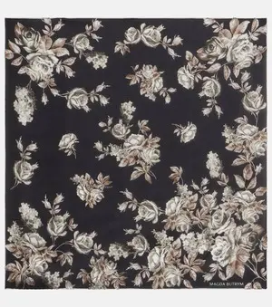 Magda Butrym Floral Silk Scarf - Black