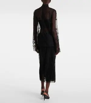 TOTEME Embroidered Tulle Blouse
