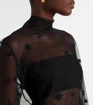 TOTEME Embroidered Tulle Blouse