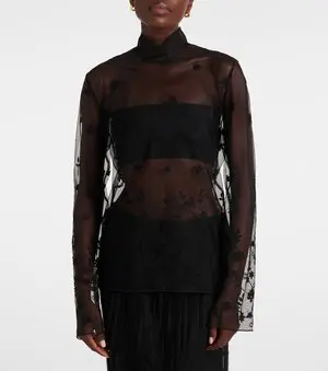TOTEME Embroidered Tulle Blouse