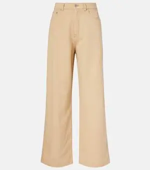 Miu Miu High-rise Wide-leg Jeans - Beige