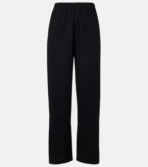 TOTEME Cotton And Silk Straight Pants - Black