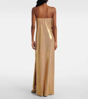 Norma Kamali Strapless Lamé Gown