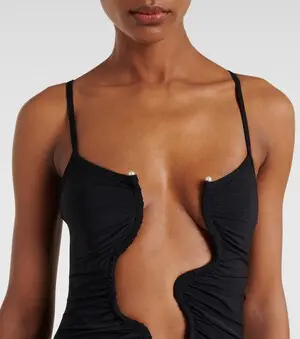 Christopher Esber Salacia Cut Out One Piece Swimsuit In Panna+panna+uwhite