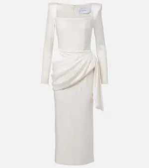 Alex Perry Draped Bustier Gown - White