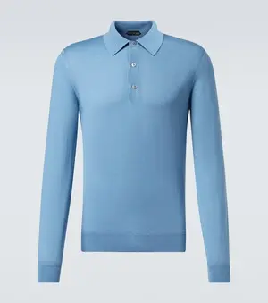 TOM FORD Cashmere And Silk Polo Shirt - Blue