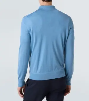 TOM FORD Cashmere And Silk Polo Shirt - Blue