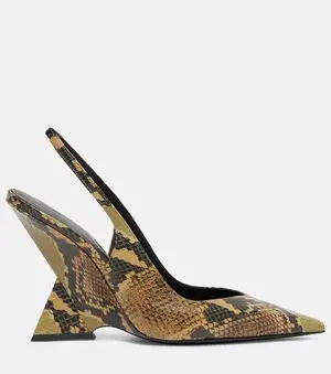 Attico Cheope 105 Leather Slingback Mules