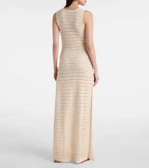 SAME Name Crochet Maxi Dress With Floral Appliqu - Yellow