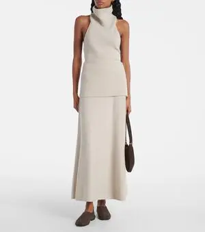 LISA YANG Maddie Cashmere Turtleneck Top - Beige