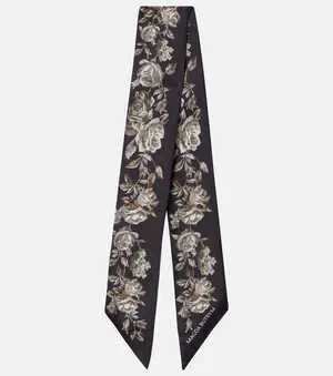 Magda Butrym Floral Silk Scarf - Black