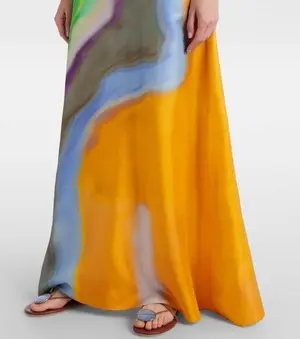 Christopher Esber Printed Silk Satin Maxi Dress - Multicoloured