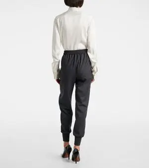 Stella McCartney Mid-rise Wool Tapered Sweatpants - Grey