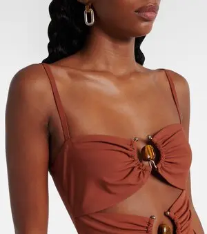 Christopher Esber Pierced Orbit Cutout Jersey Minidress