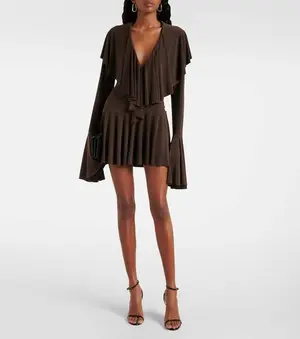 Norma Kamali Ruffled Jersey Minidress