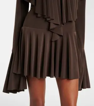 Norma Kamali Ruffled Jersey Minidress