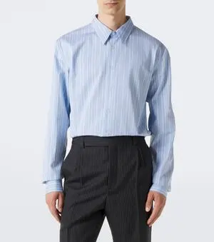 Saint Laurent Cassandre Striped Cotton Poplin Shirt
