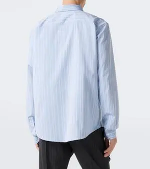 Saint Laurent Cassandre Striped Cotton Poplin Shirt