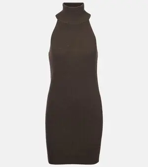 LISA YANG Lisa Cashmere Turtleneck Mini Dress - Brown