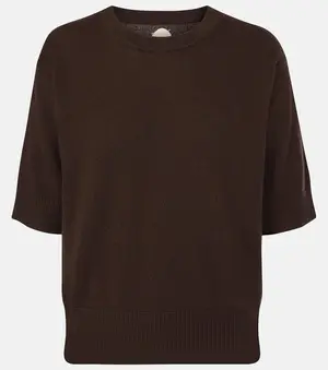 Jardin Des Orangers Cashmere V-neck Top - Brown