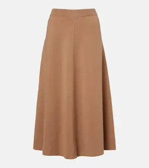 Jardin Des Orangers Wool And Cashmere Midi Skirt - Brown